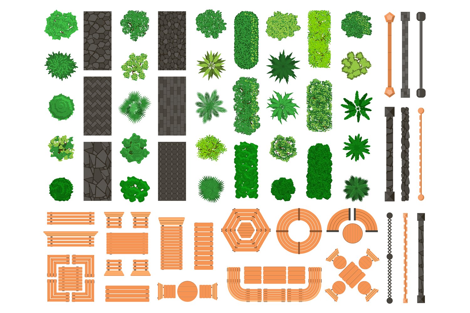 Outdoor landscape elements. Architectural, landscaping city (1166048 ...