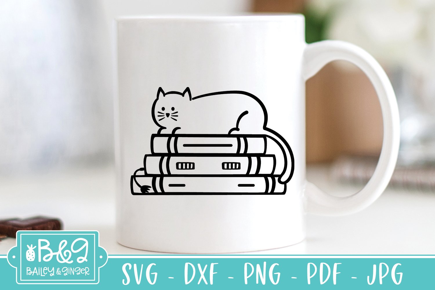 Cat on Stack of Books SVG, Book Lover SVG, Reading SVG (951587) | Cut ...
