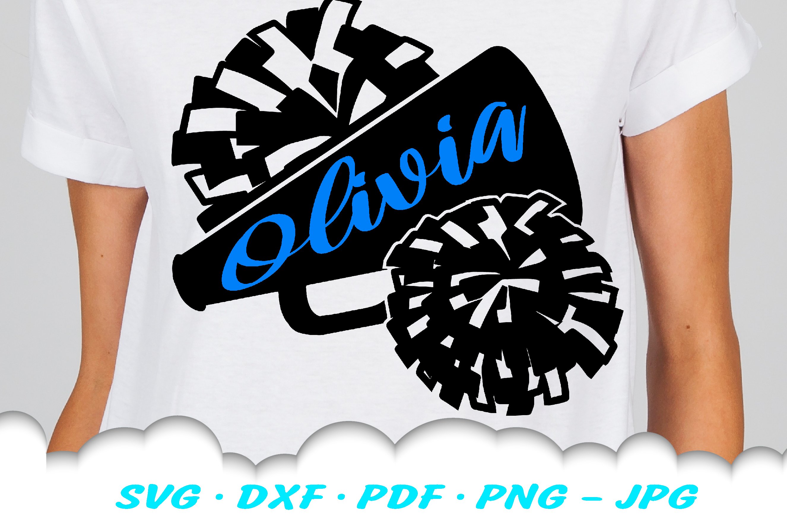 Cheerleader Cheer Megaphone Poms SVG DXF Cut Files Bundle (407708 ...