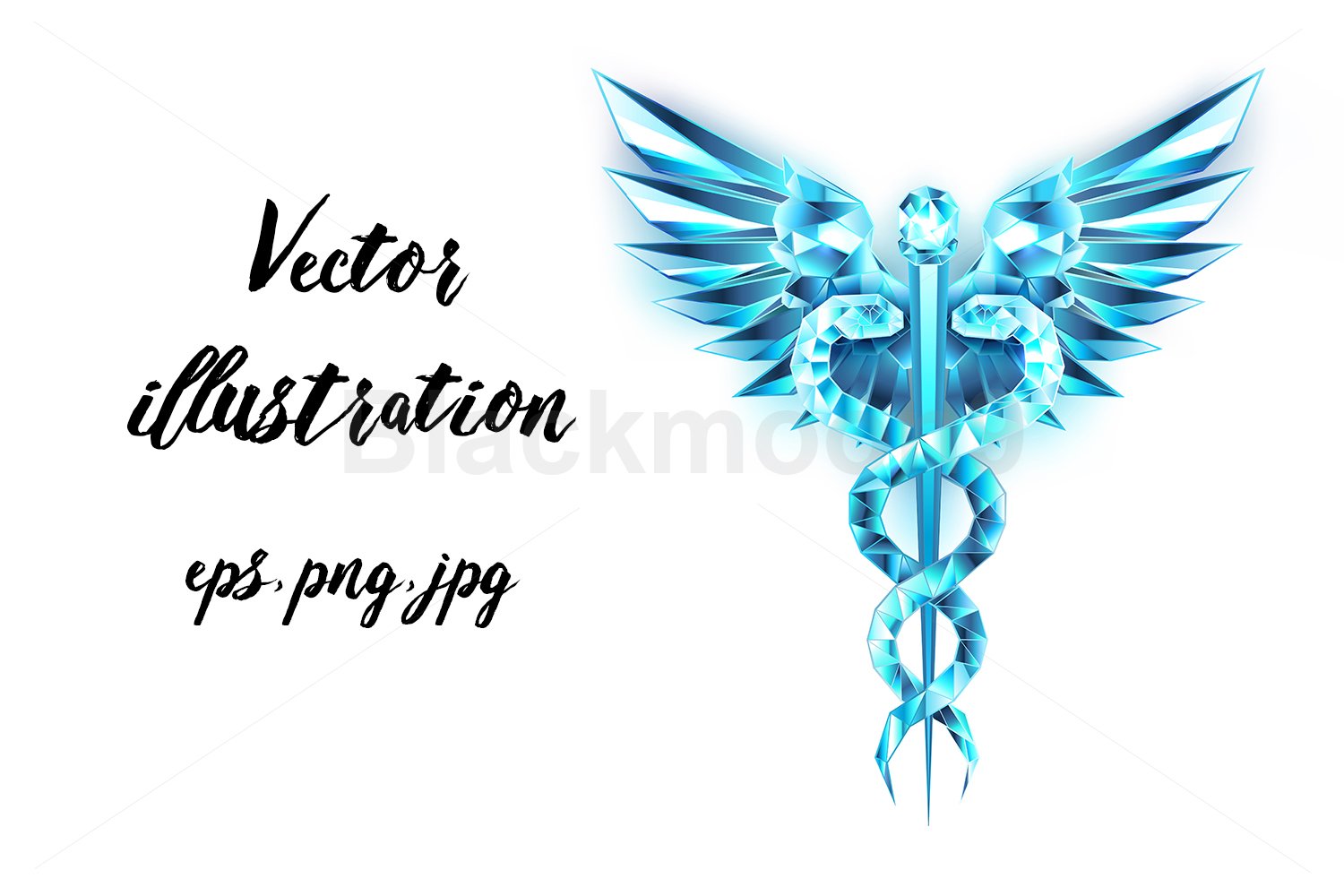 Blue Caduceus Symbol (551040) | Illustrations | Design Bundles
