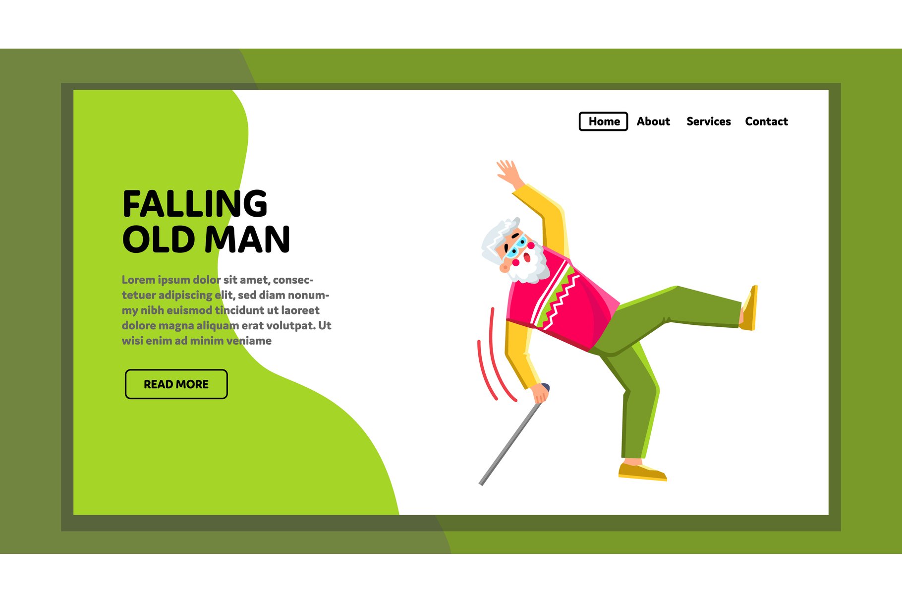 falling old man vector (2236978) | Icons | Design Bundles