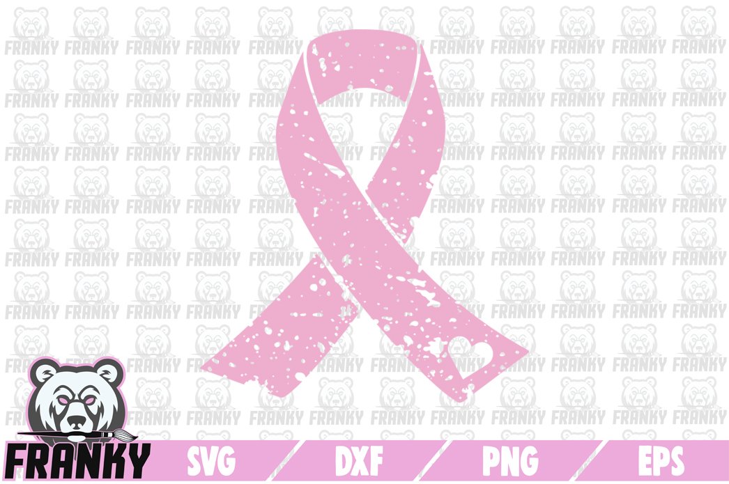 Distressed Pink ribbon - SVG - DXF - PNG - EPS (357119) | SVGs | Design ...