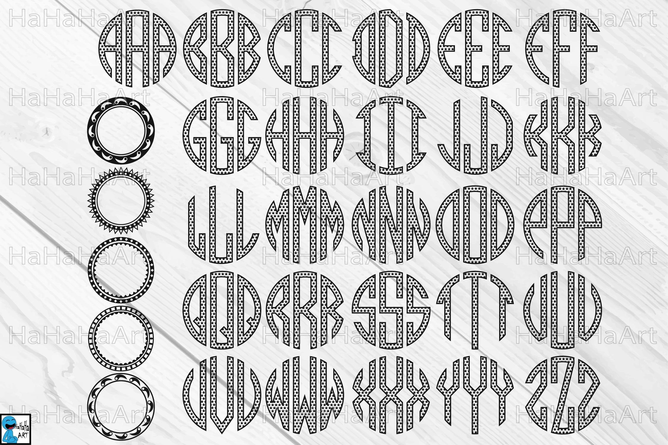 Stars Monogram Alphabet - Clip art Cutting Files 45c (141289 ...