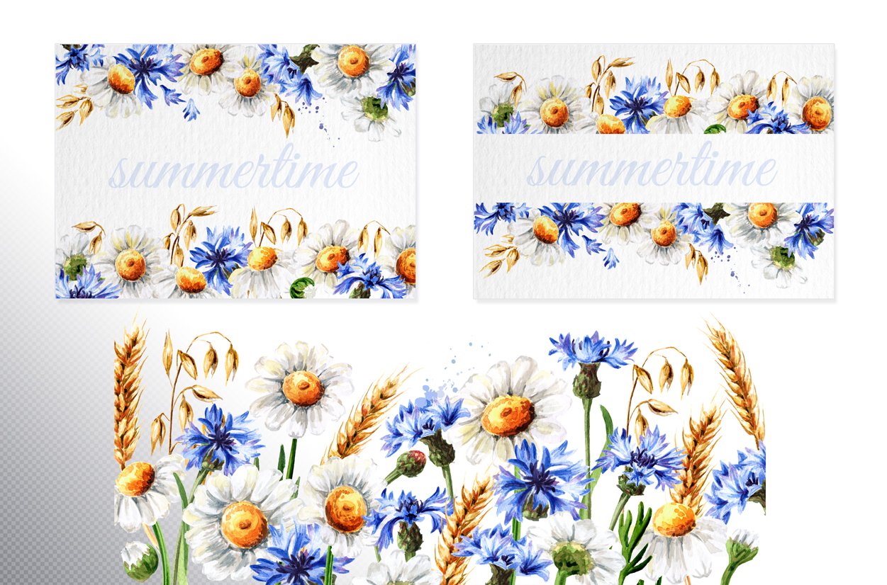 Summer flowers (658979) | Illustrations | Design Bundles