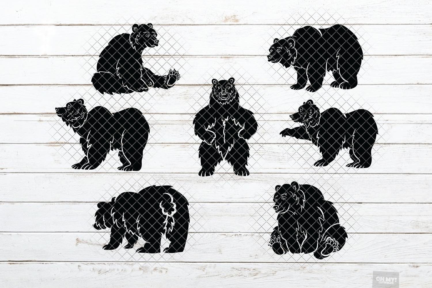 Bear SVG Bundle Monogram in SVG, DXF, PNG, EPS, JPEG (480631) | Cut ...