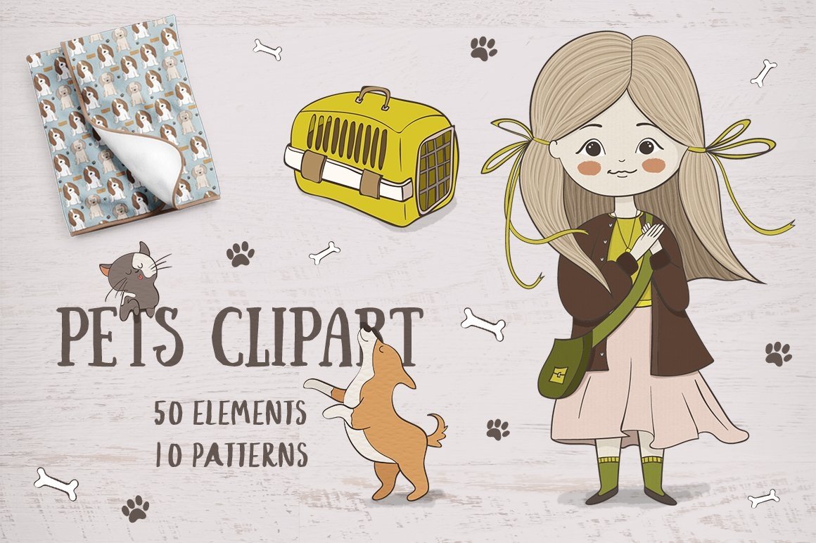 Cute pets clipart
