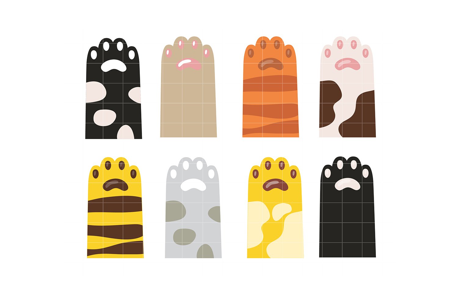 Cute Cats Paw (1291487) | Illustrations | Design Bundles