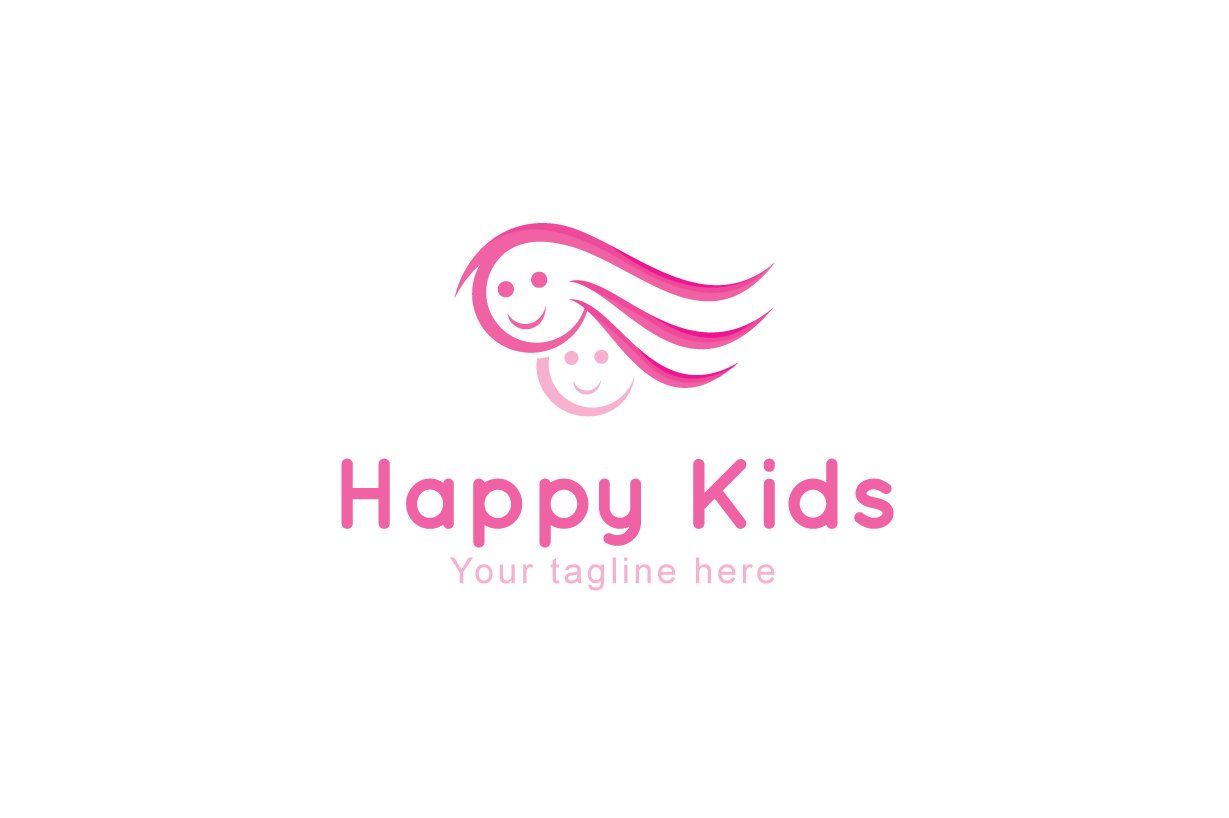Happy Kids - Cute Children Stock Logo Template (4438) | Logos | Design ...