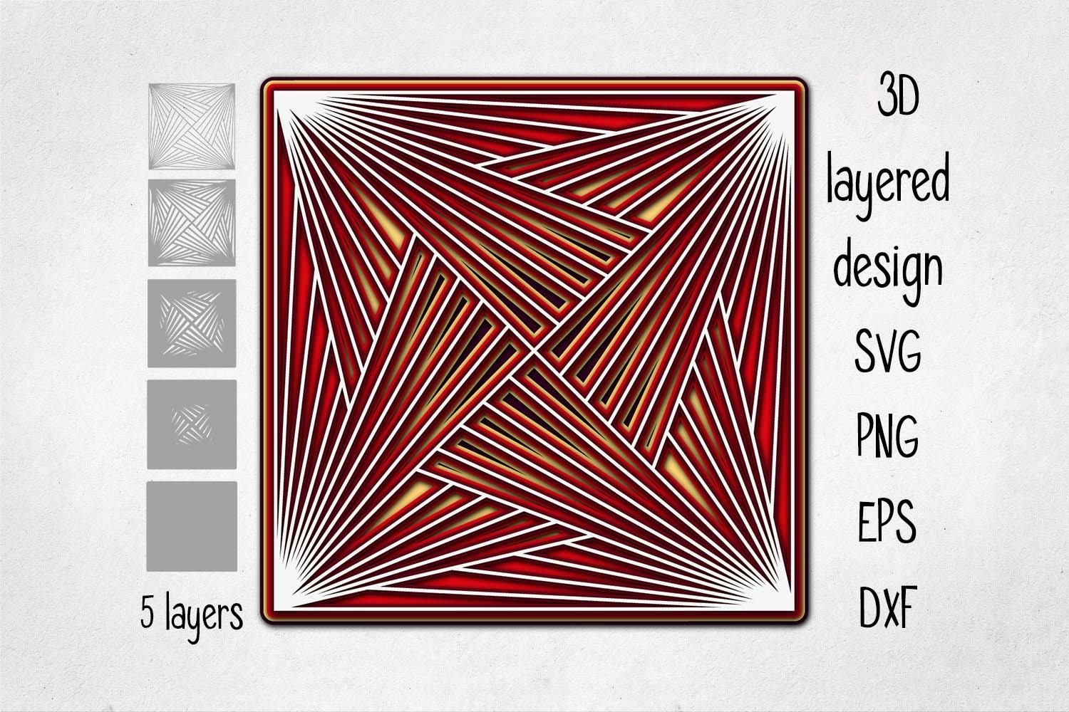 3D layered Geometric pattern Cut file (1768516) | SVGs | Design Bundles