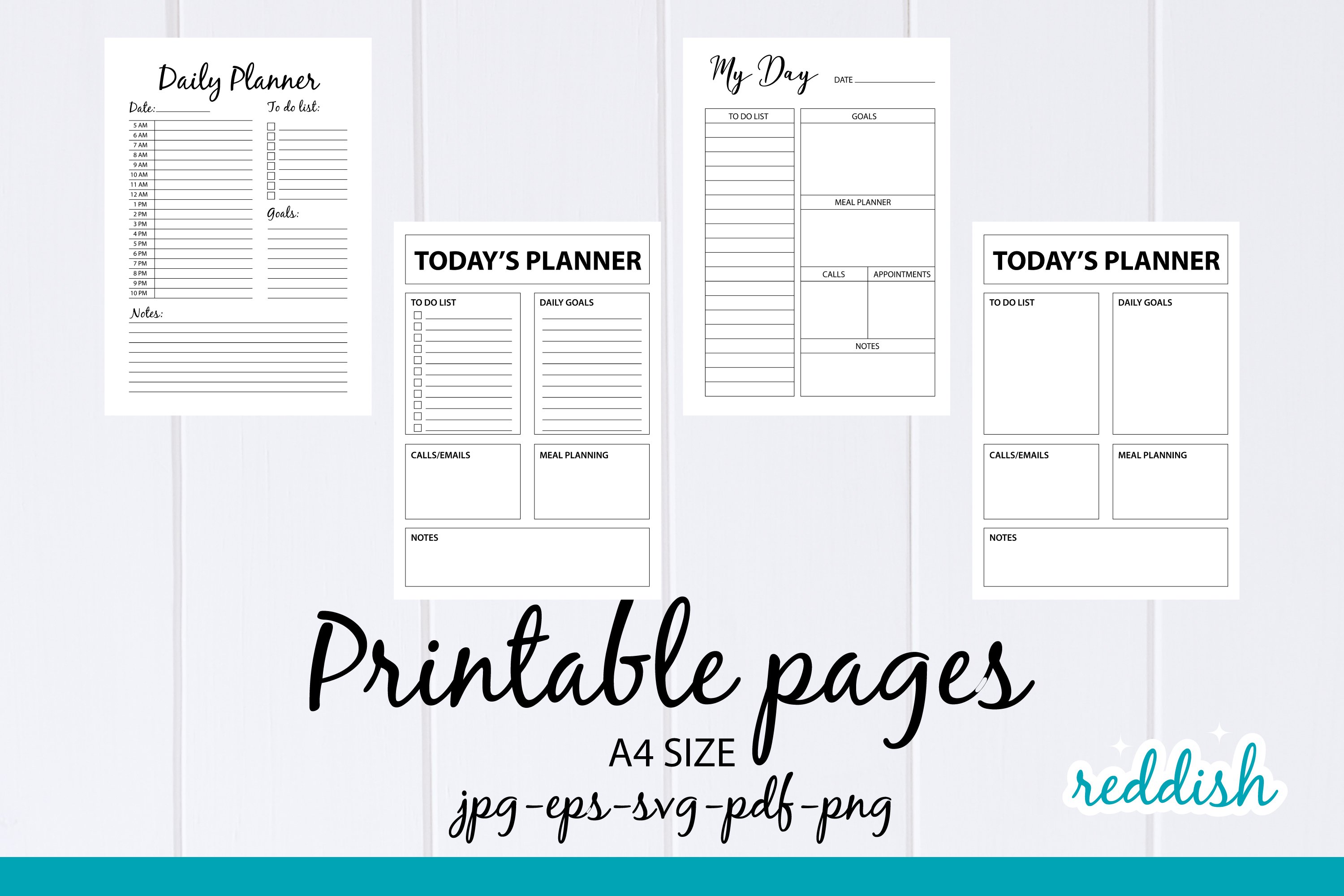 4 Printable Pages Daily planners A4 size Big Bundle 848557 4-printable-pages-daily-planners-a4-size-big-bundle-848557