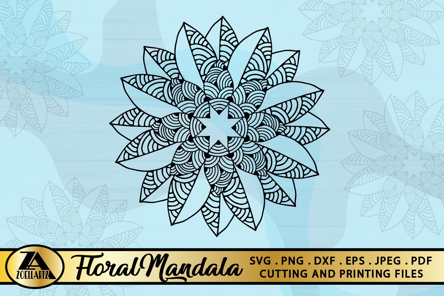 Flower SVG Hand-Drawn Flower SVG Floral Mandala SVG Cut File (1051034 ...