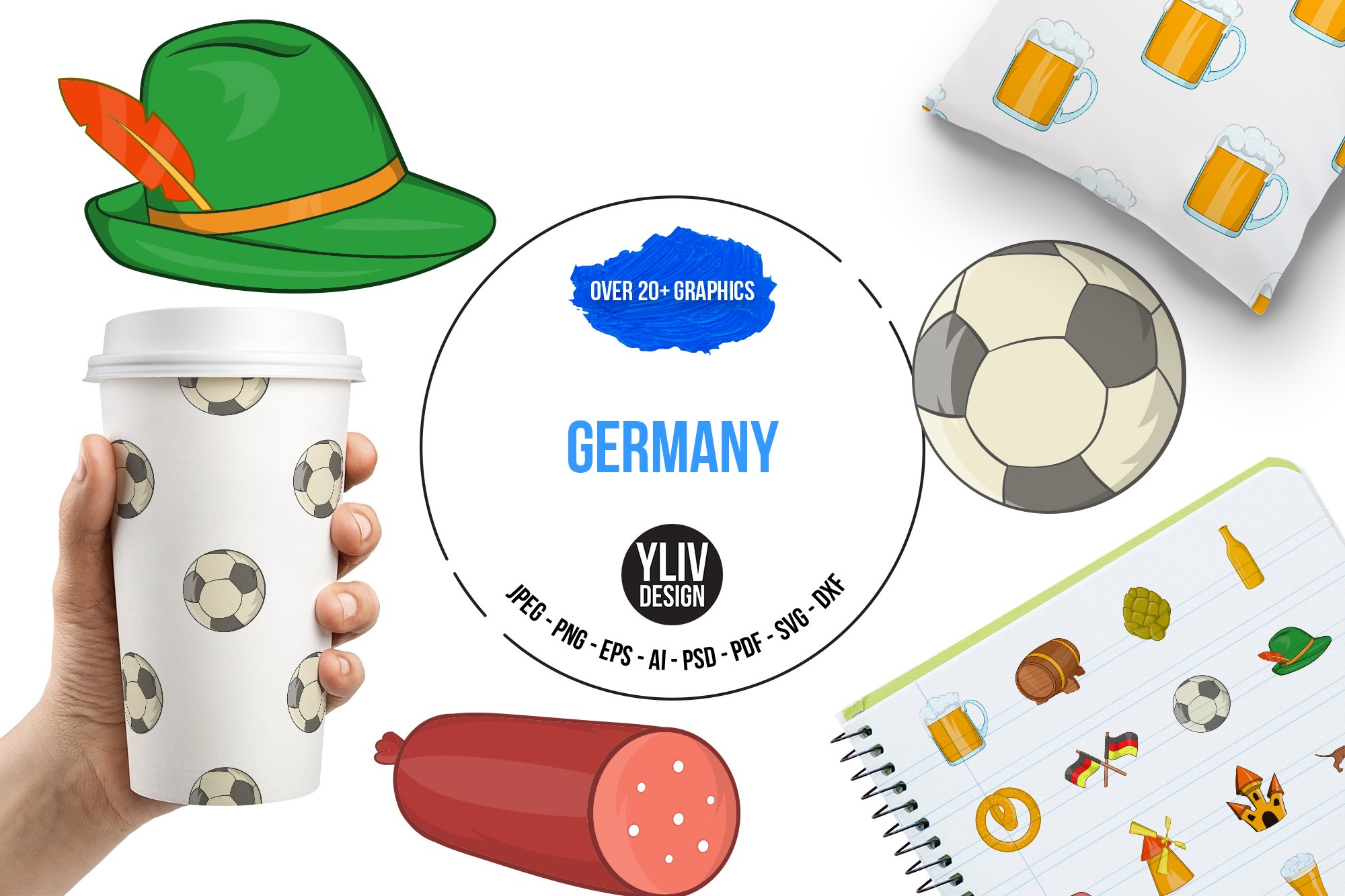 Germany icons set, cartoon style (93640) | Icons | Design Bundles