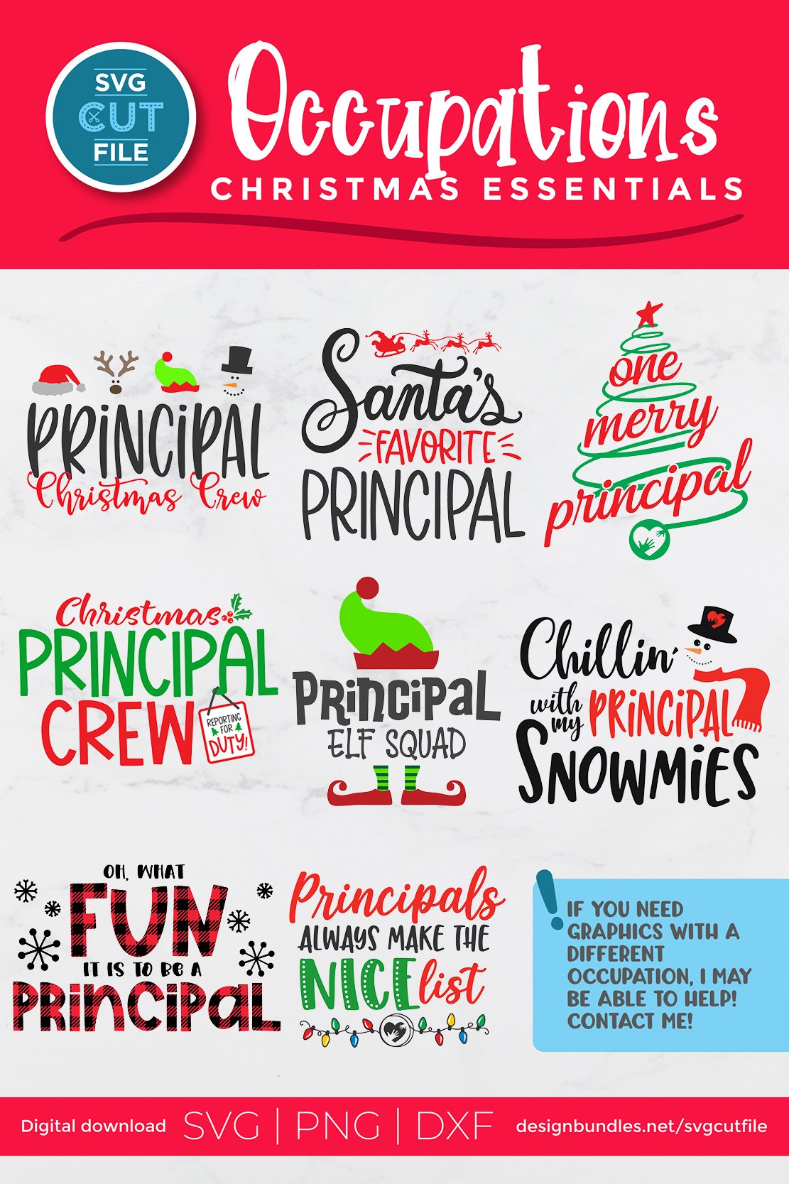 Christmas Principal svg bundle, Principal Christmas SVG (994273) | Cut ...