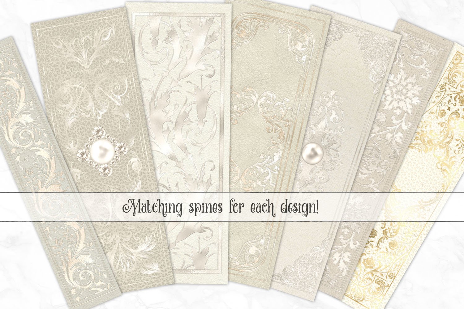 Gilded White Book Covers (573271) | Textures | Design Bundles