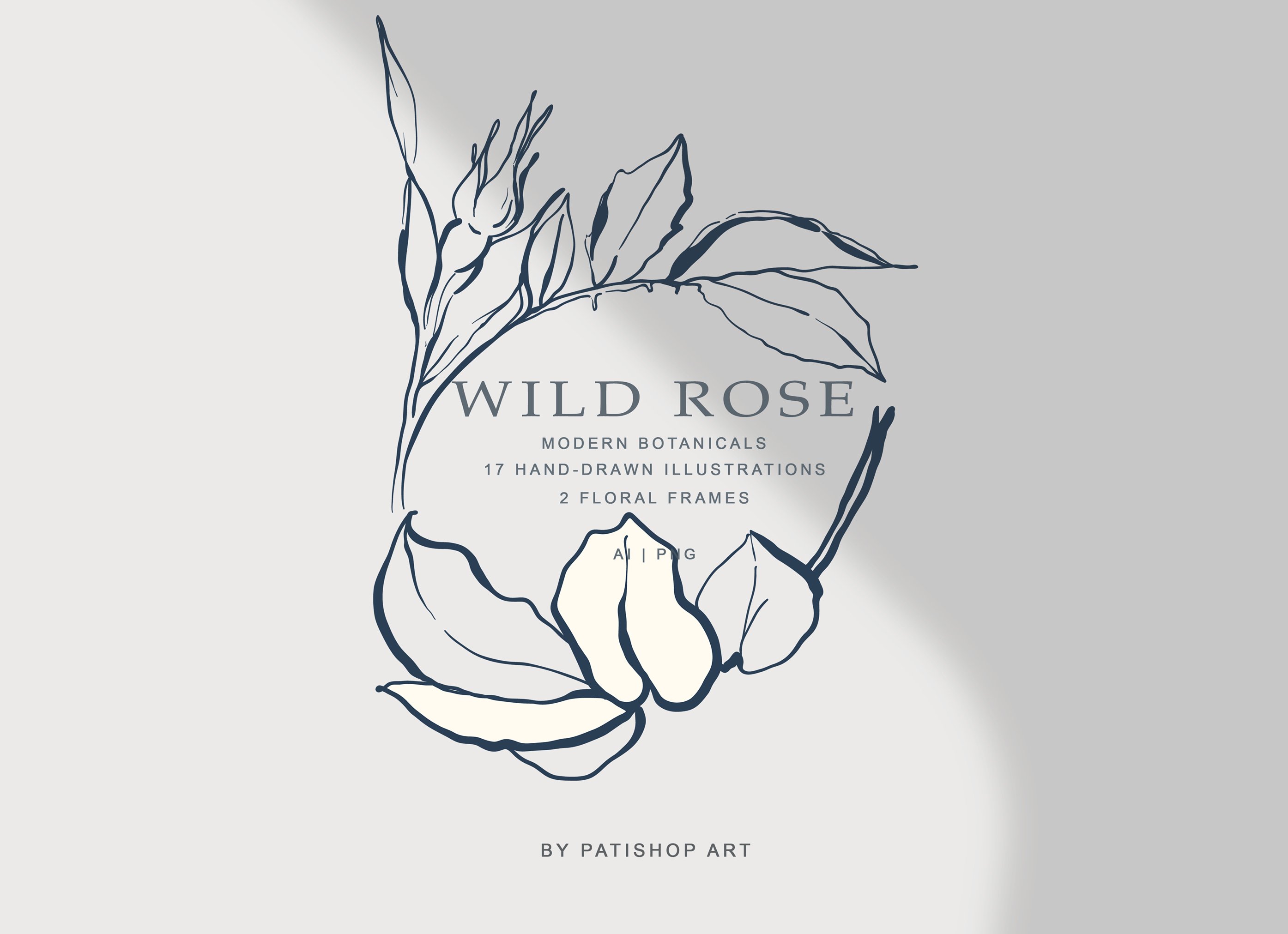 Modern Minimalism Hand Drawn Rose Fine Art (392080) | Illustrations ...