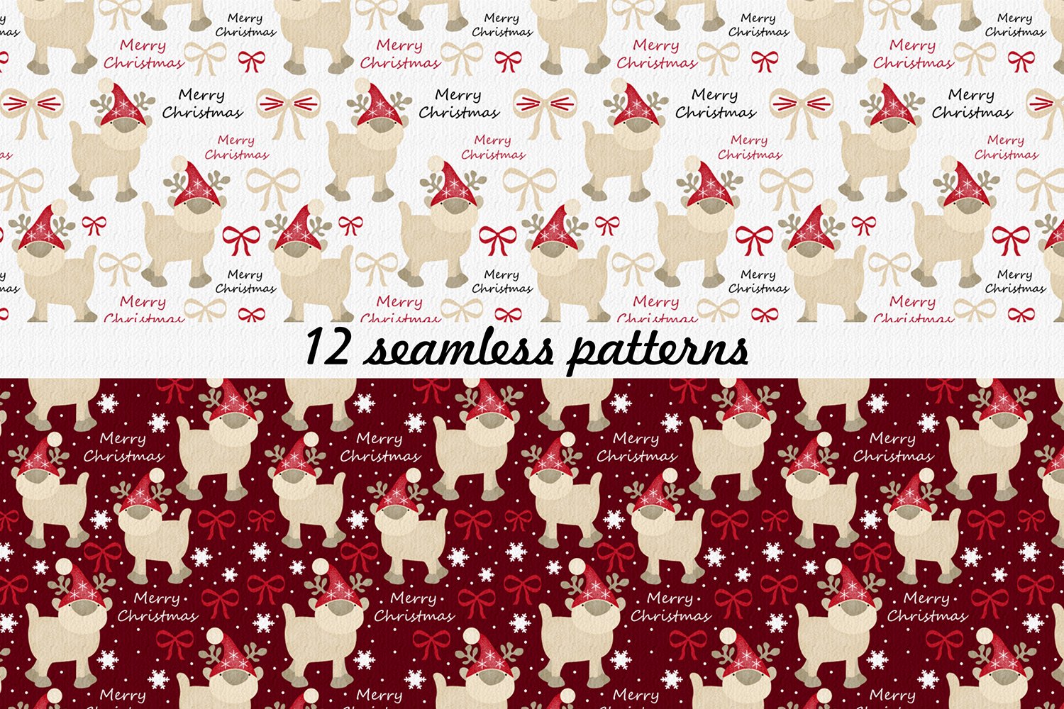 Cute rudolph digital paper, Christmas Reindeer scrapbook (792529 ...