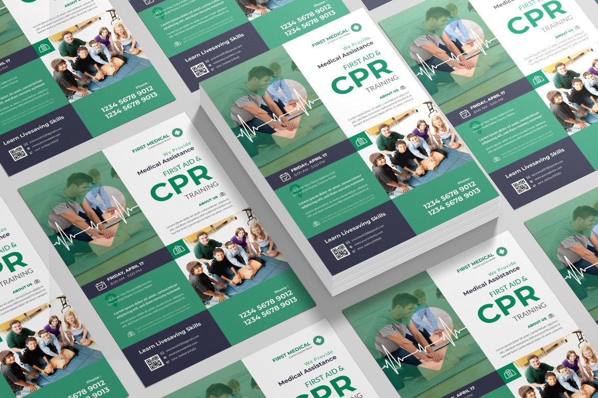 CPR Training Flyer Design (885183) | Flyers | Design Bundles