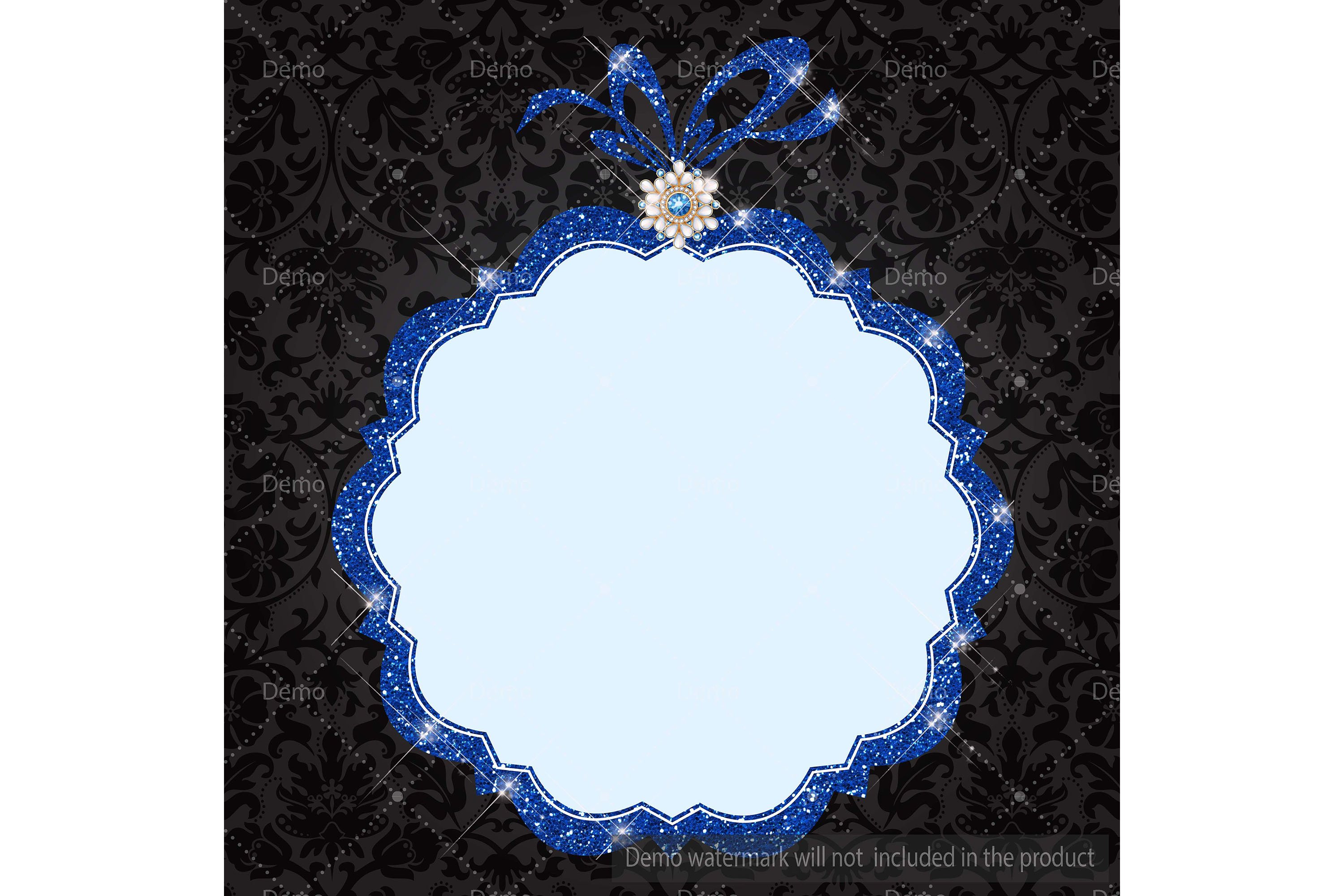 Blue Royal Frame, Glitter and Jewelry Frame Clip Arts (130950) | Card ...