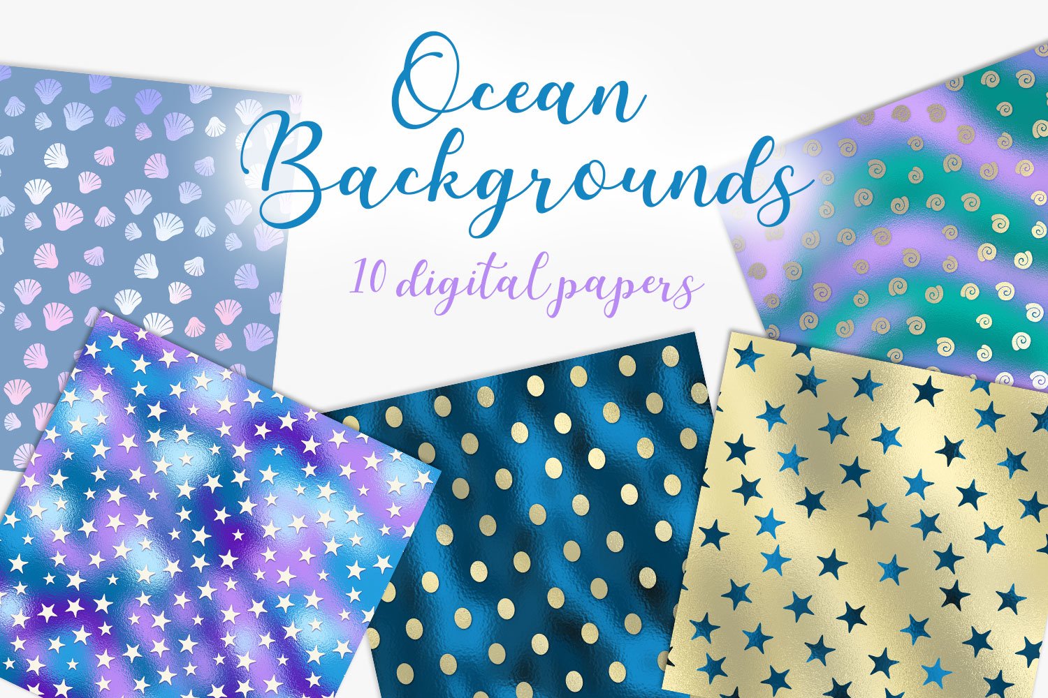 Ocean Backgrounds - 10 digital papers