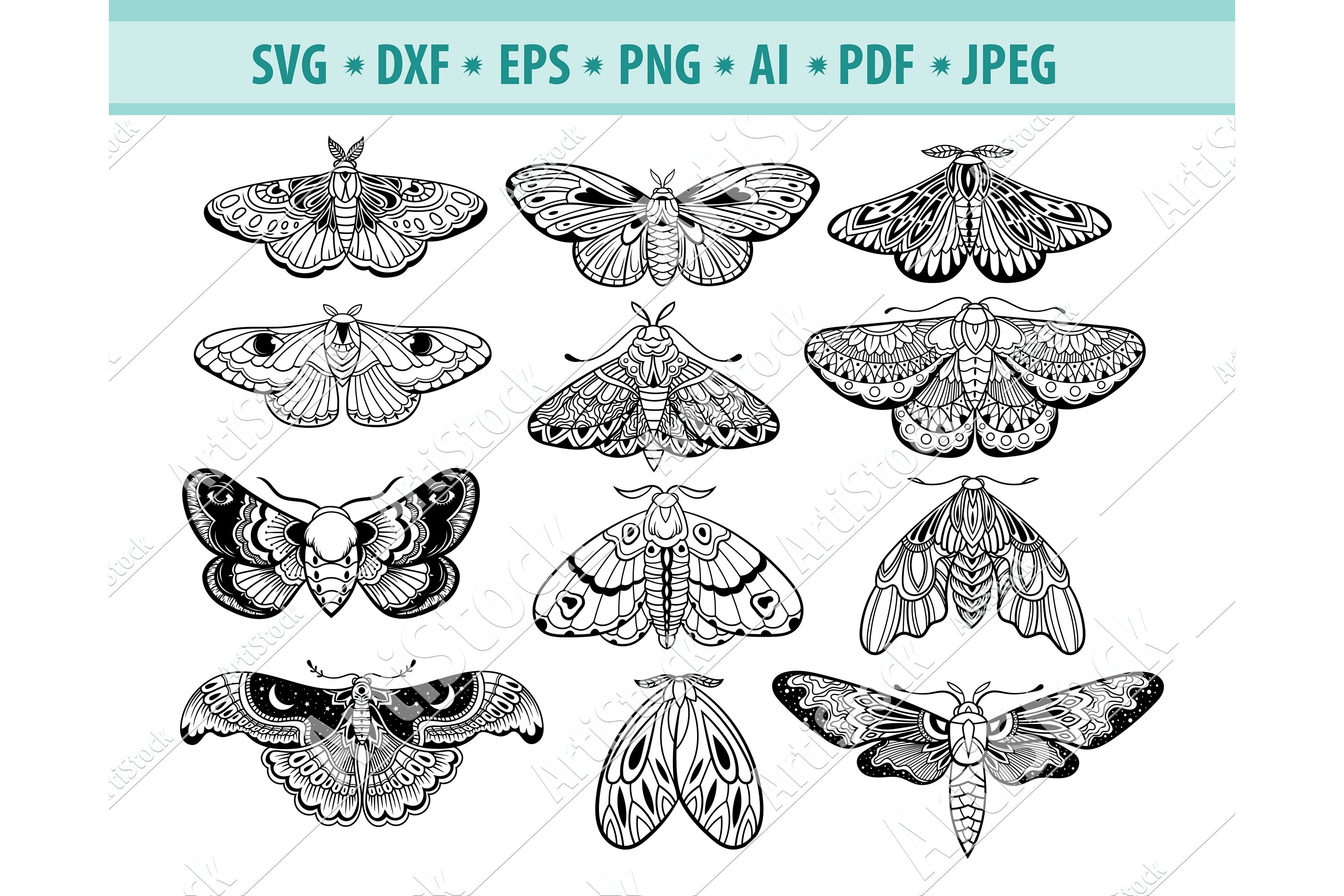 moth clipart- butterfly svg moth eps butterflies svg bug DXF bug png ...