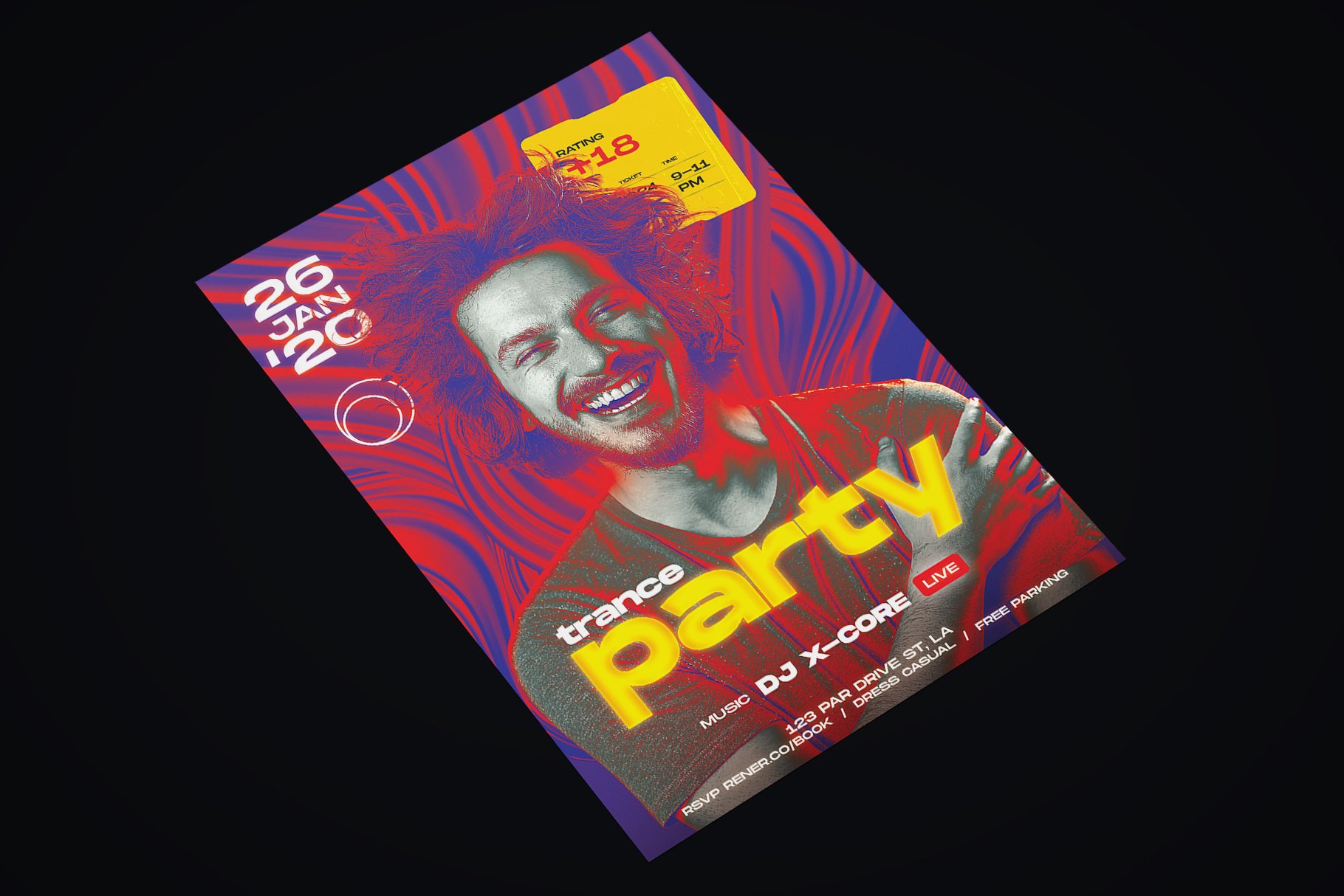 DJ Flyer Psychedelic Party (376066) | Flyers | Design Bundles