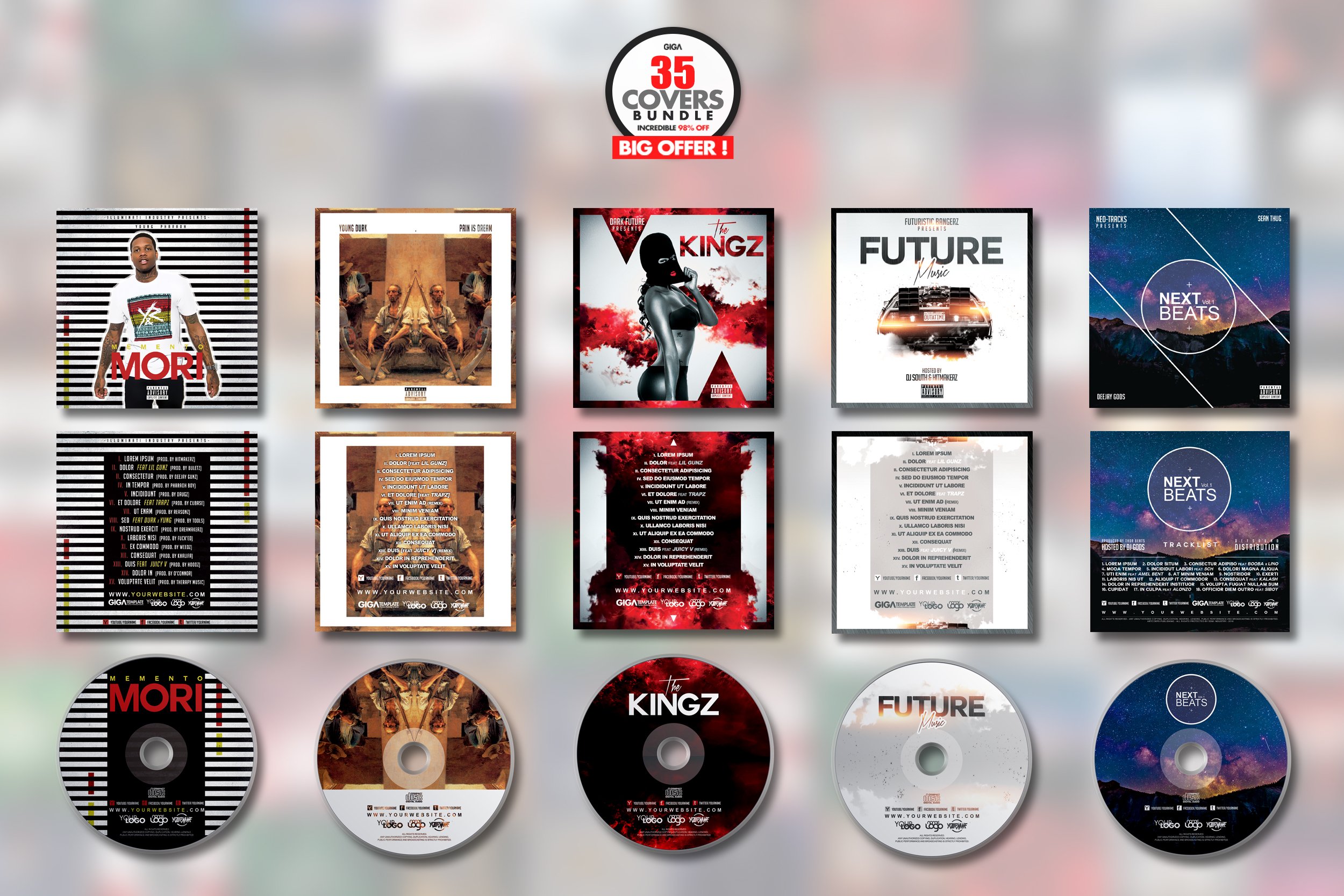 35 CD Cover Templates | 98% Off (25645) | Flyers | Design Bundles