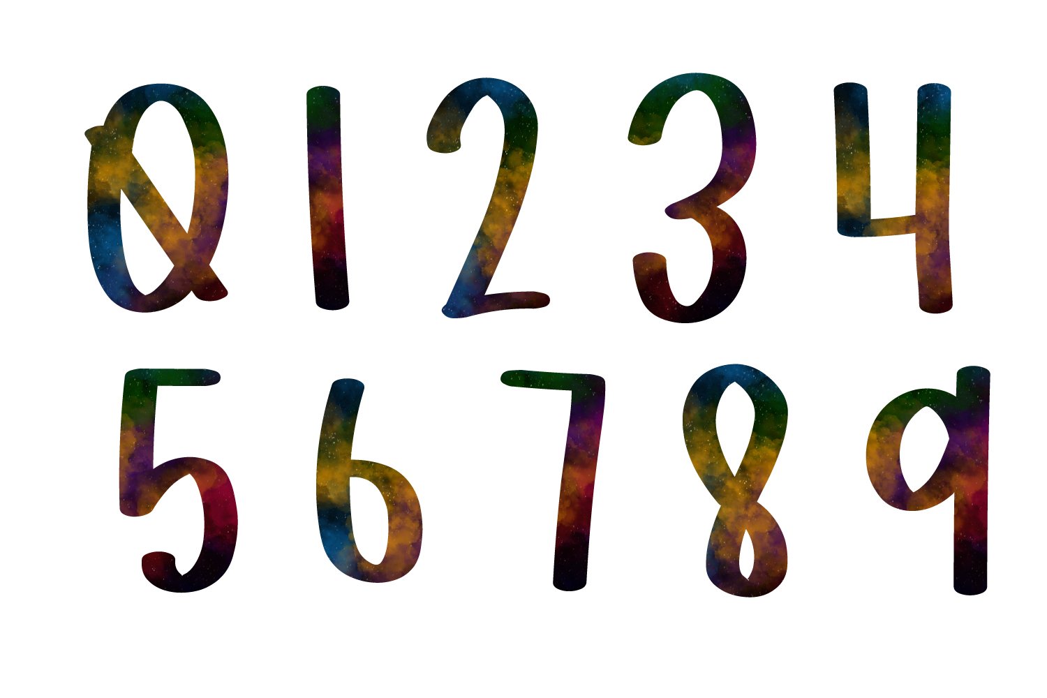 Galaxy Alphabet - Letters & Numbers (596418) | Elements | Design Bundles