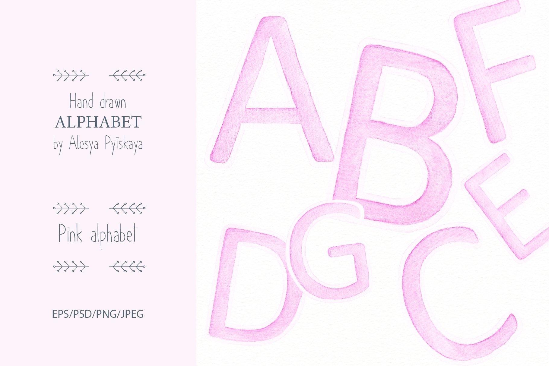 Pink Alphabet - Watercolor set (175646) | Illustrations | Design Bundles