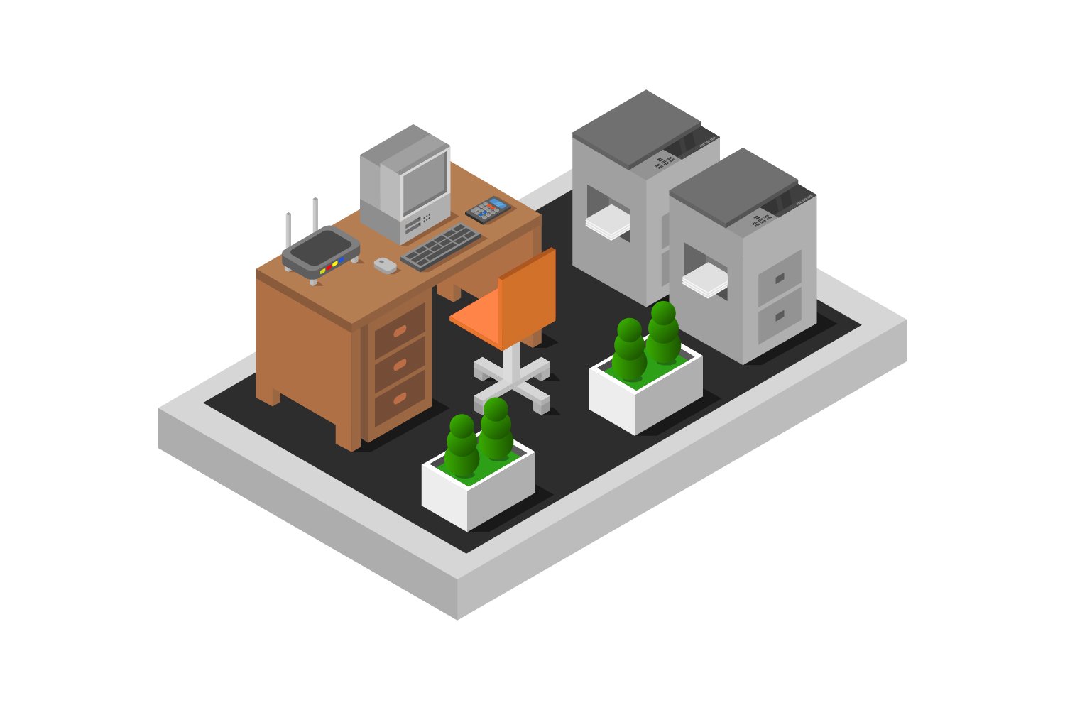 isometric office (687086) | Icons | Design Bundles
