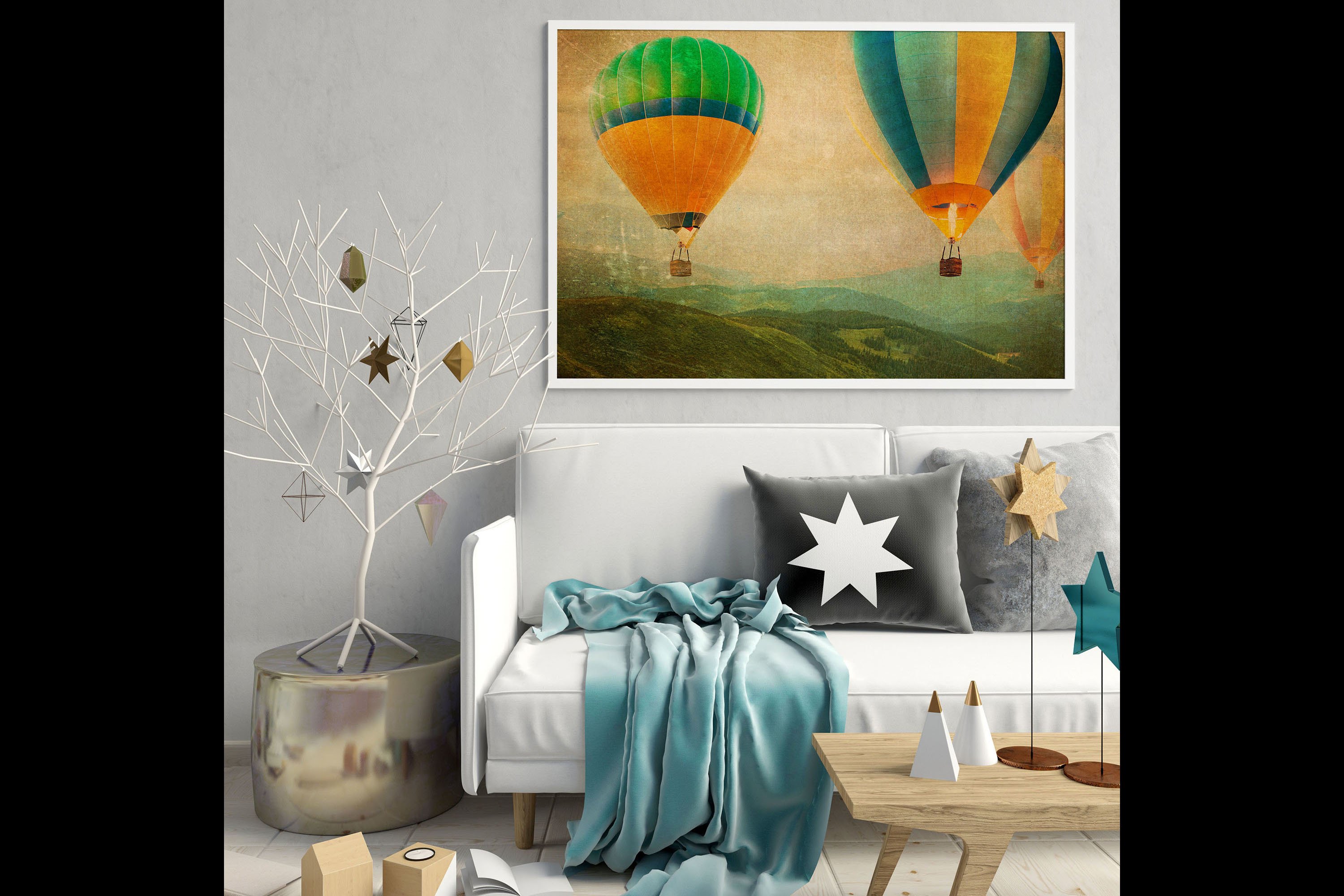 16 Antique Hot Air Balloons Travel Journal Digital Papers (280374 ...
