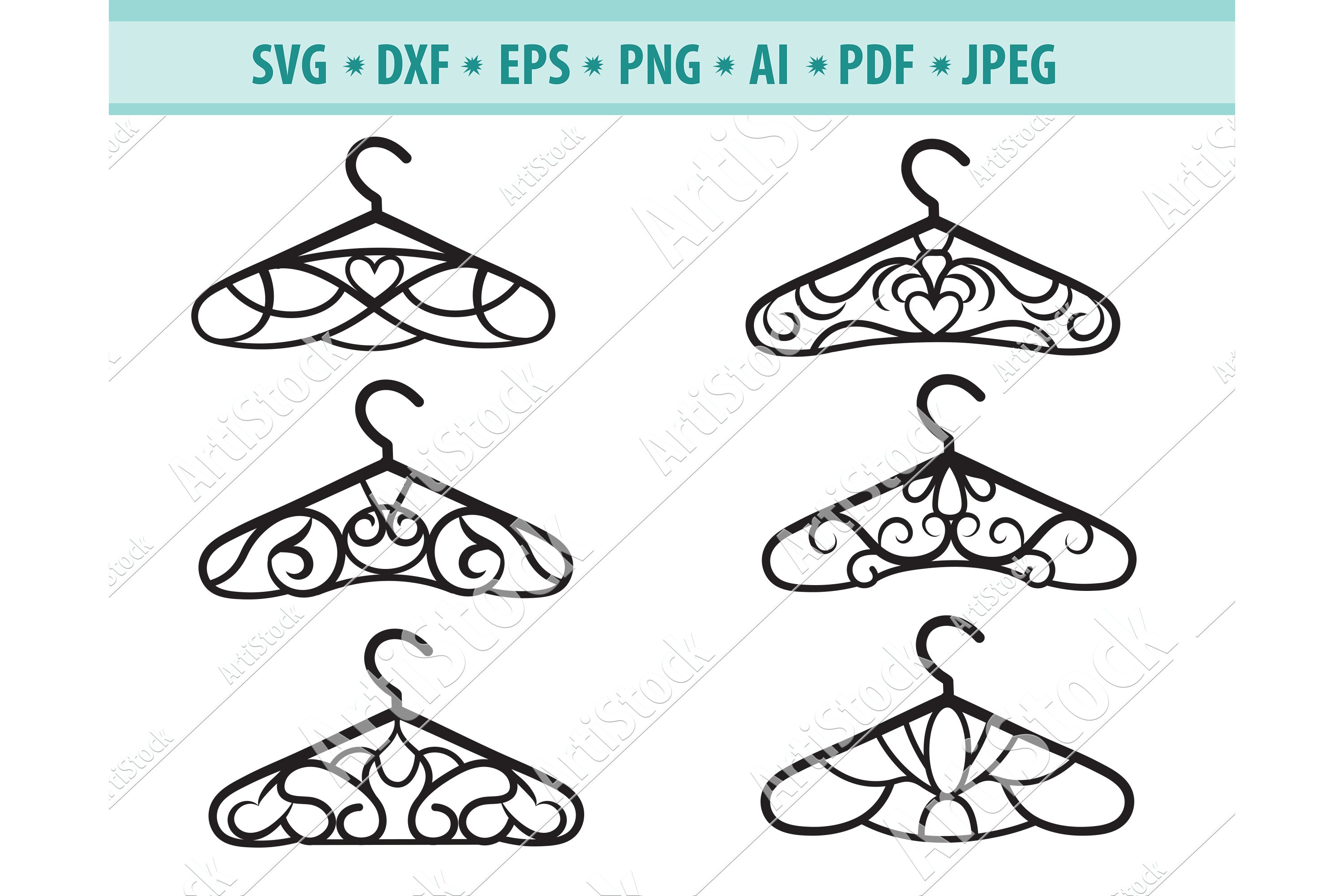 Hangers Svg file, Clothes hangers svg, Closet Dxf, Png, Eps (1045736 ...