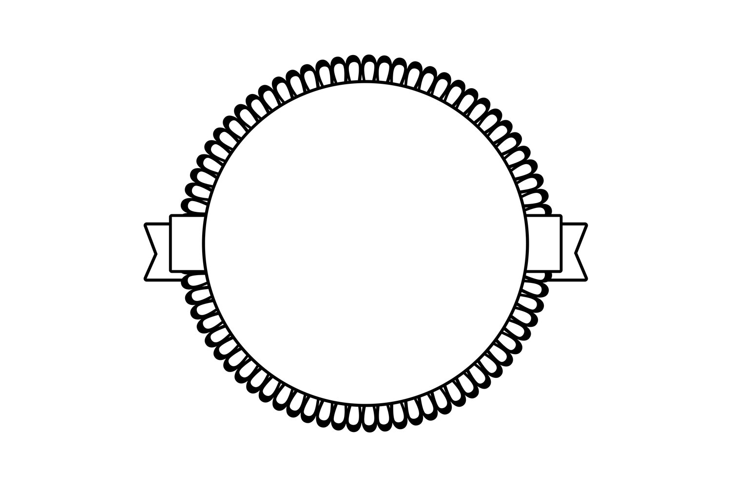 Black label icon with lacy element