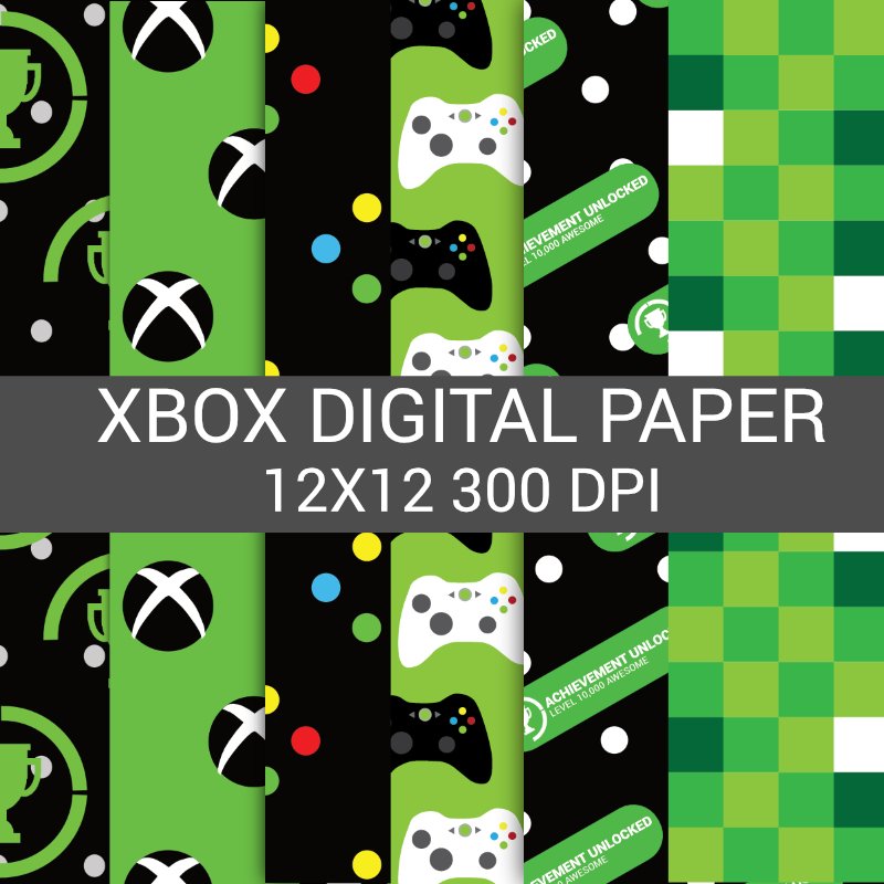 Xbox Gamer SVG & Digital Paper Bundle (97714) | SVGs | Design Bundles