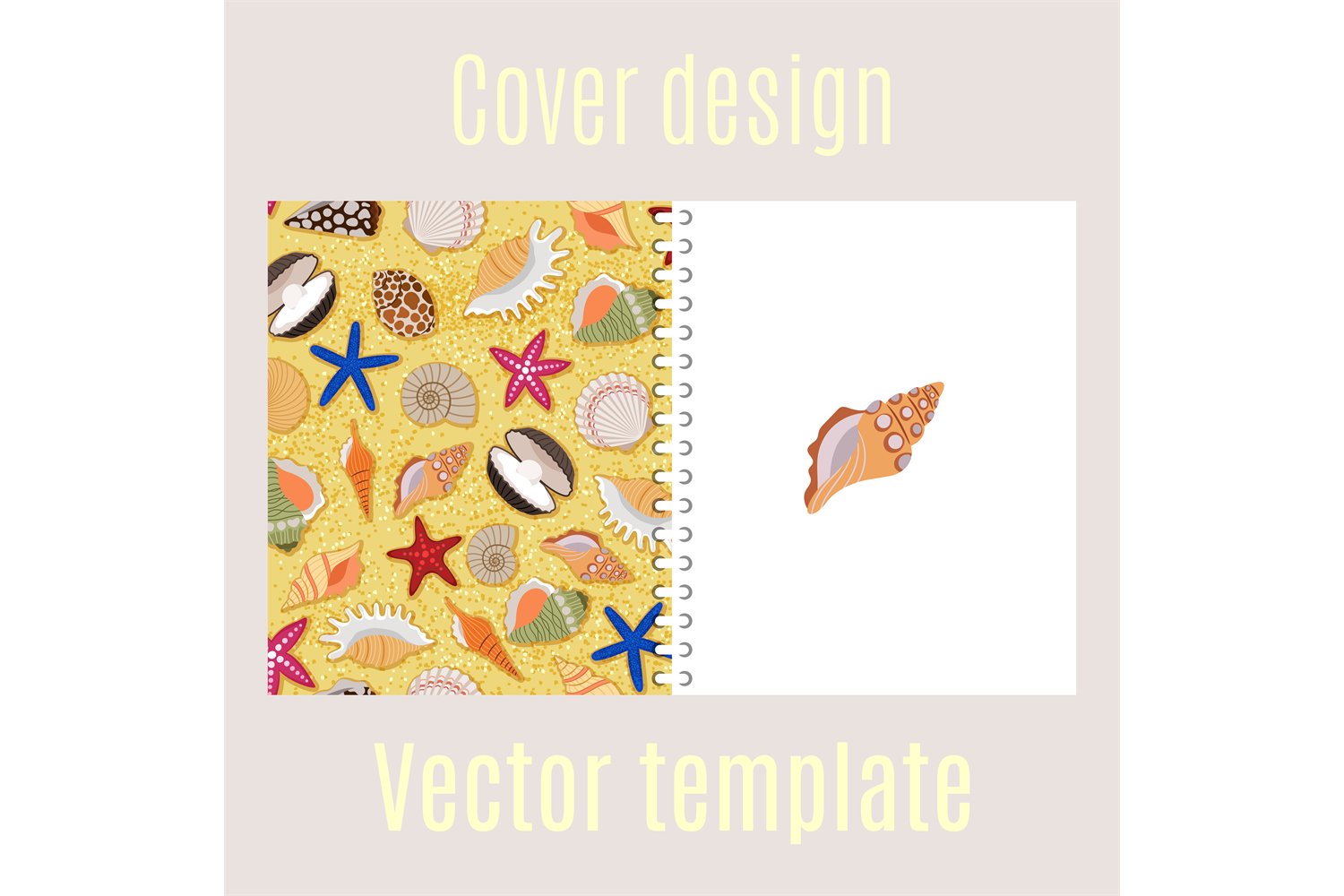 Cover design with sea shells pattern (878971) | Illustrations | Design ...