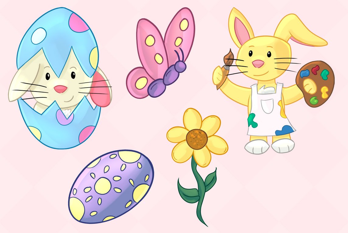 Easter Bunnies Collection (105886) | Illustrations | Design Bundles
