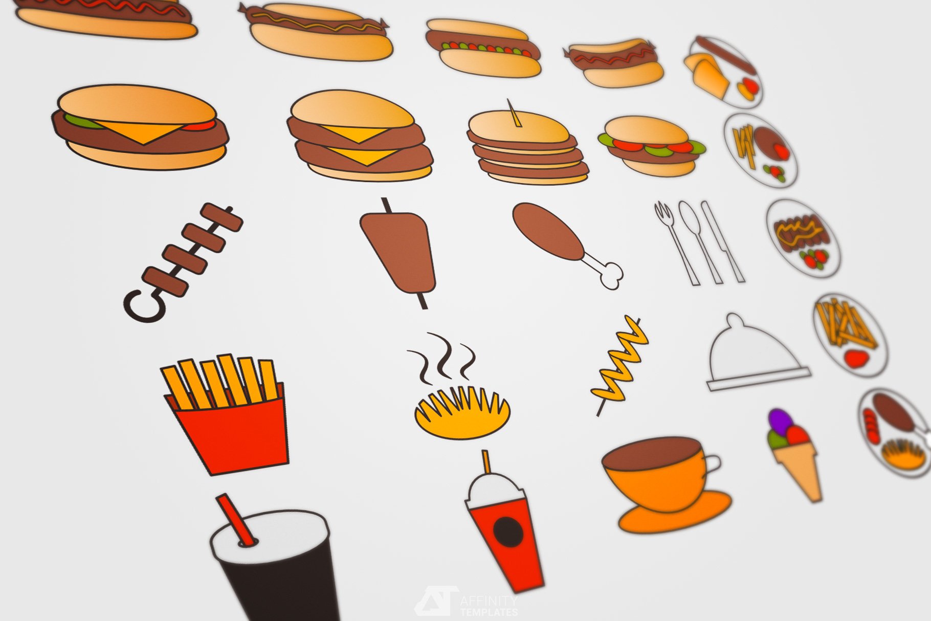 Fast Food Small Restaurant Logos (254938) | Logos | Design Bundles