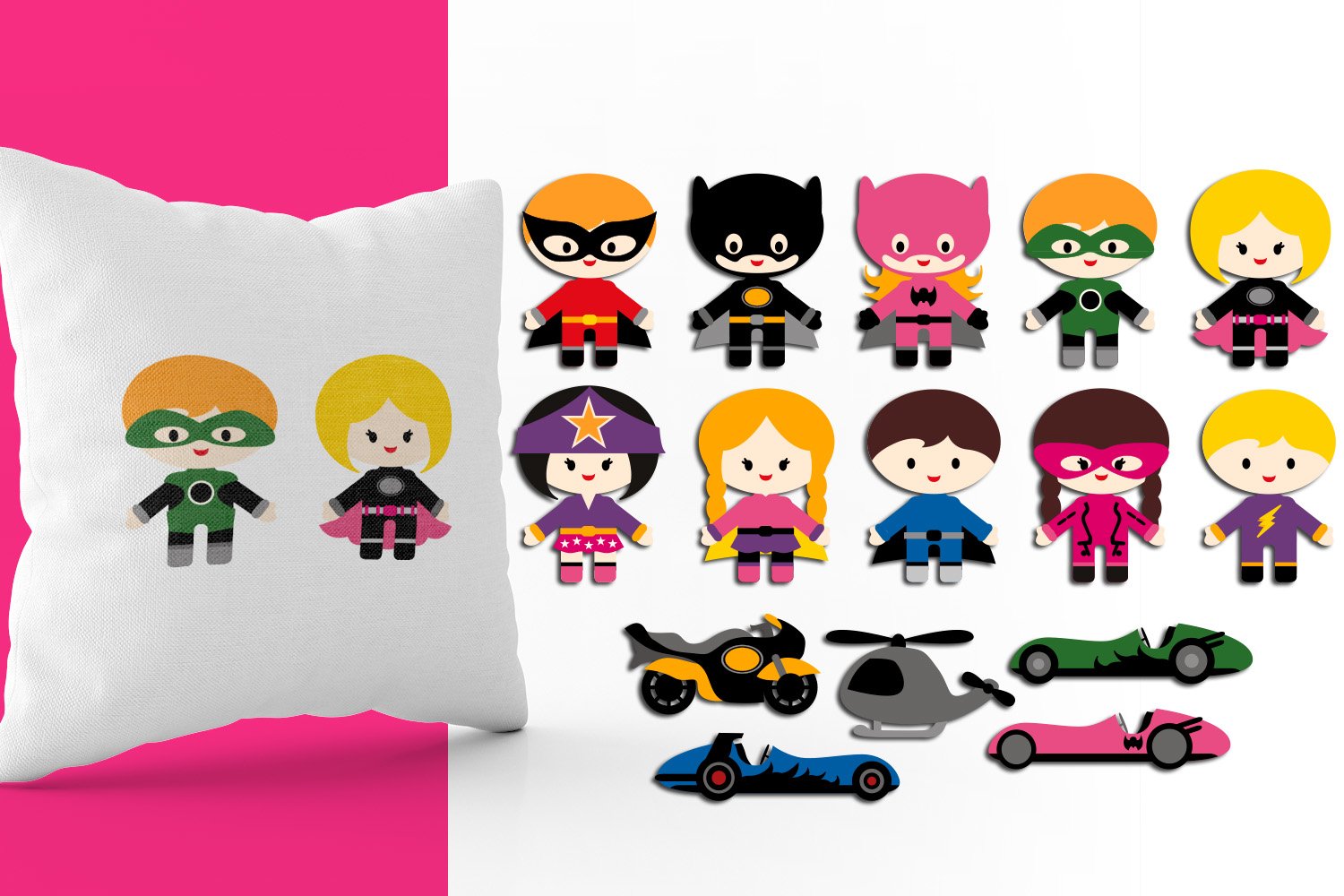 Superhero and transportation graphic illustrations (88995 ...