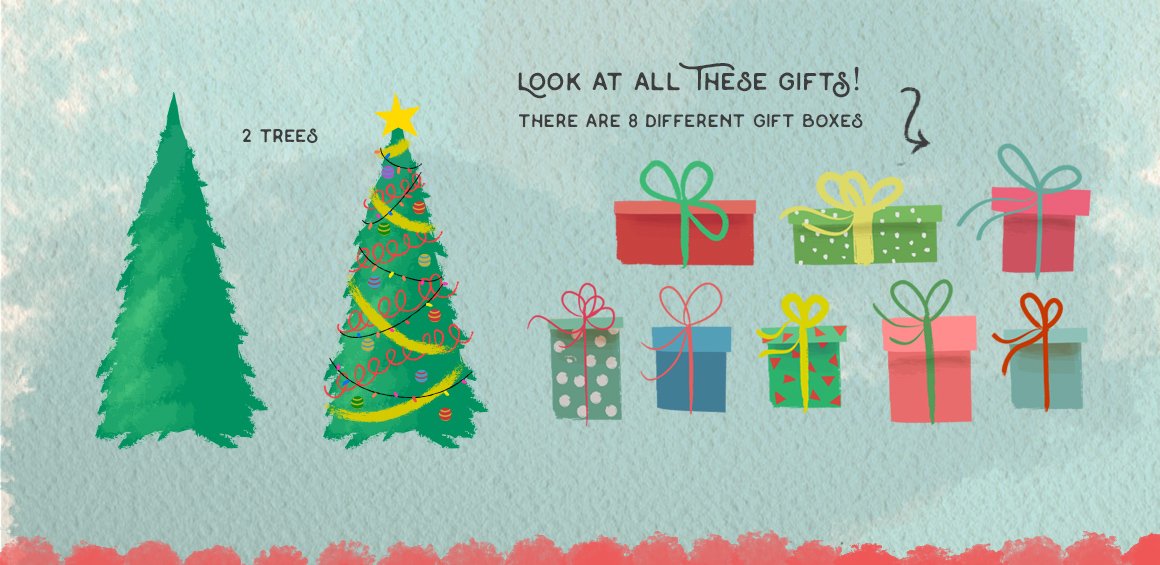 Christmas Trip: A graphic set (34673) | Illustrations | Design Bundles