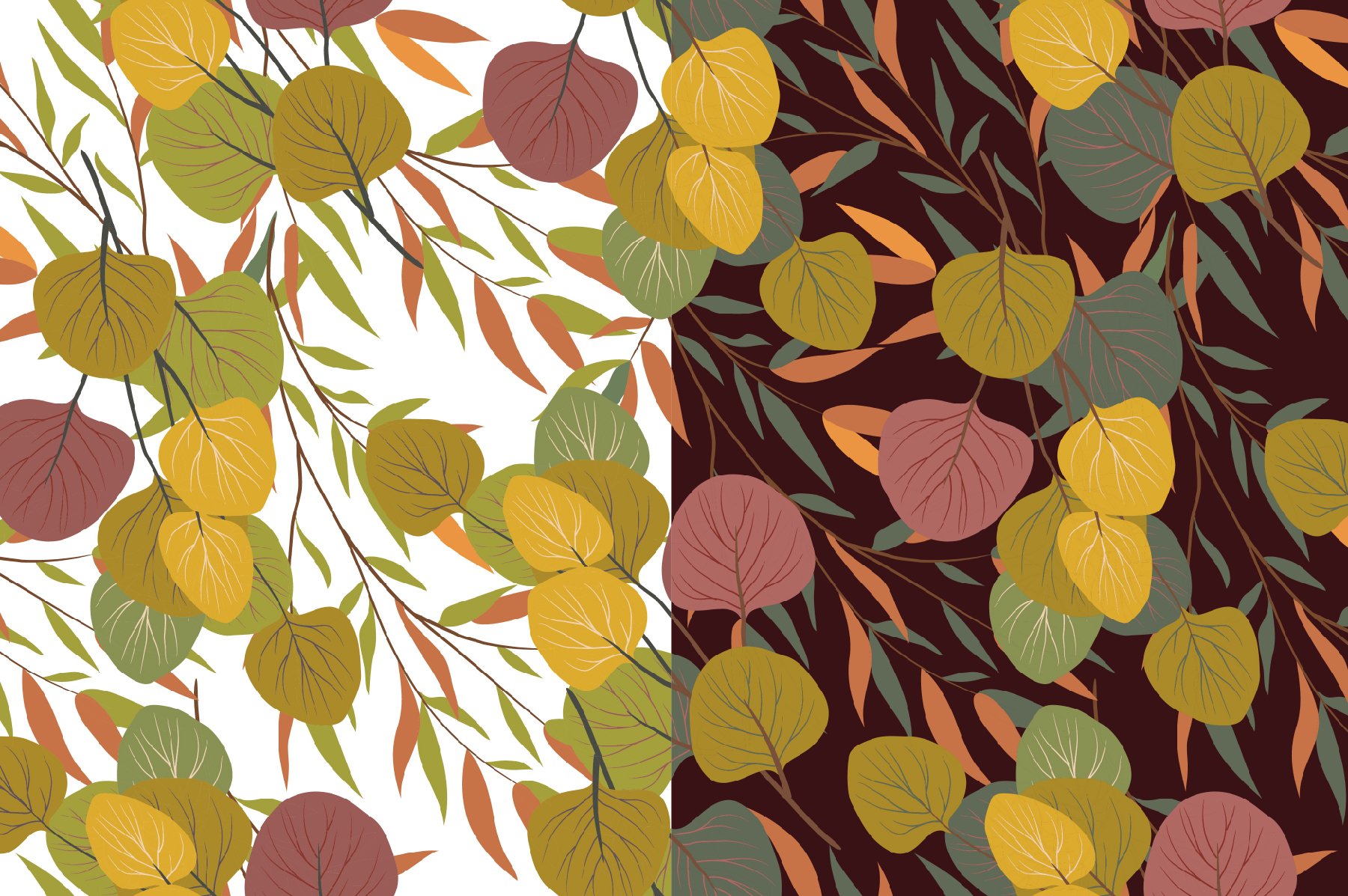 Fall seamless patterns set, autumn digital papers (913853) | Papers ...