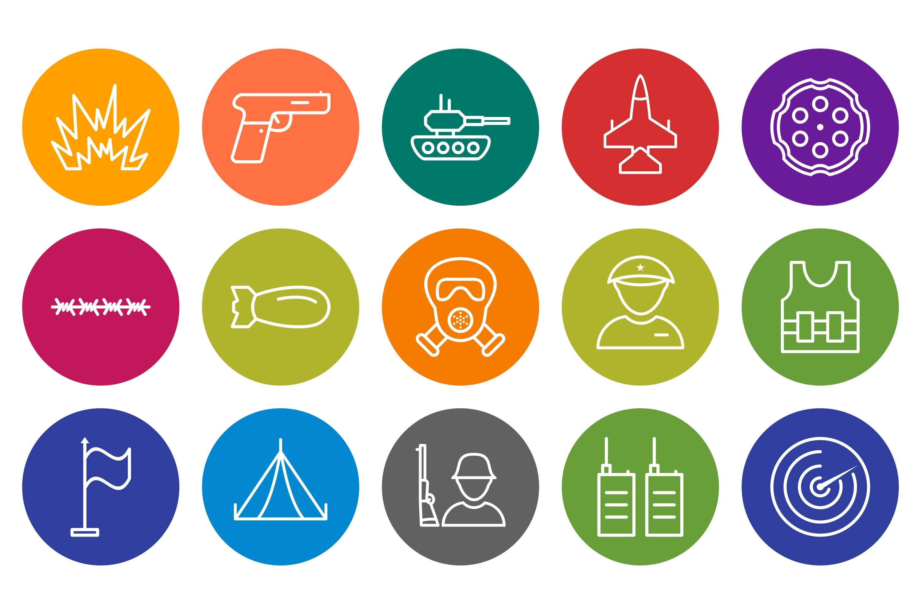 Set Of Military and Army Icons (444581) | Icons | Design Bundles