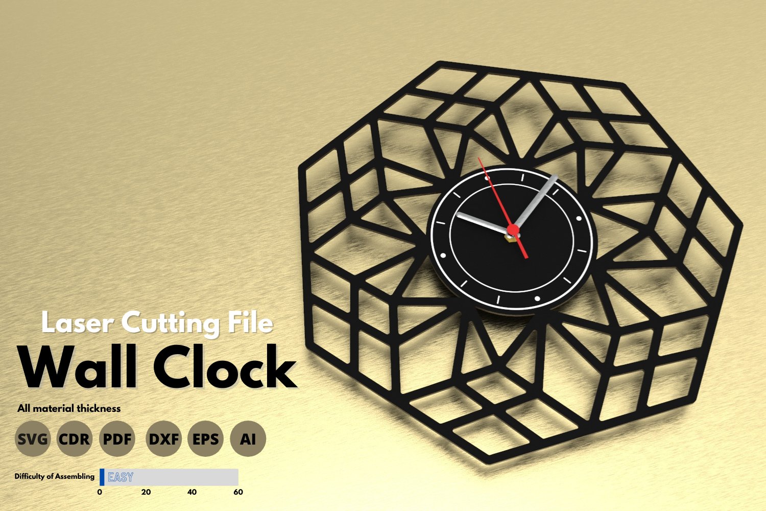 Wall Clock No.2- laser cutting file