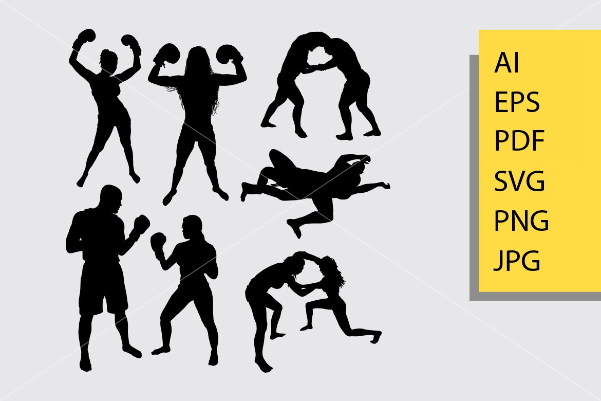 Fight silhouette (522963) | Objects | Design Bundles