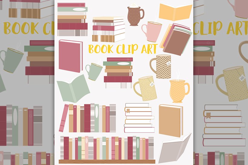 Book lover clipart set (557496) | Objects | Design Bundles