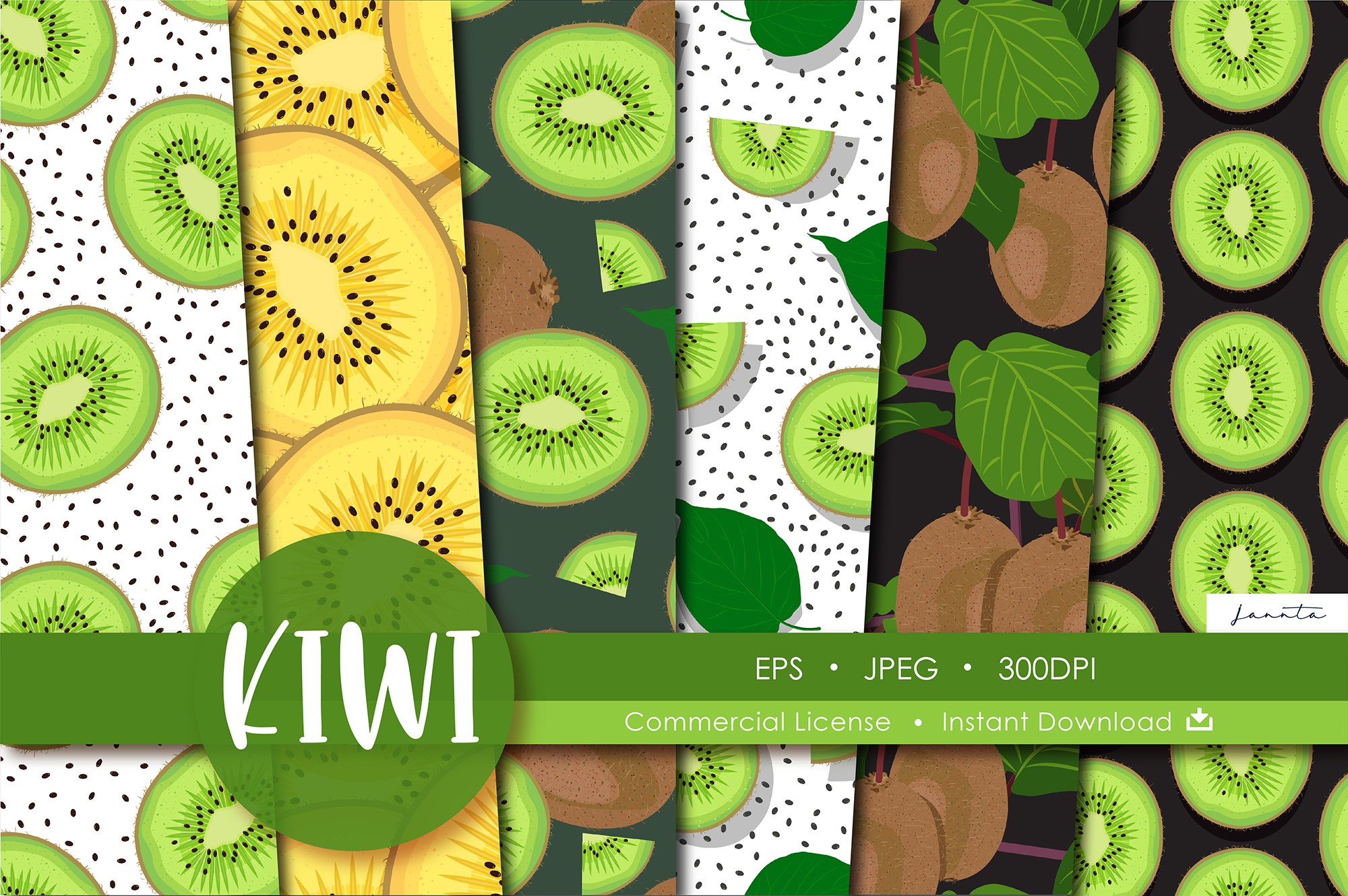 Kiwi Seamless Pattern Fruits Background (1307646) | Patterns | Design ...