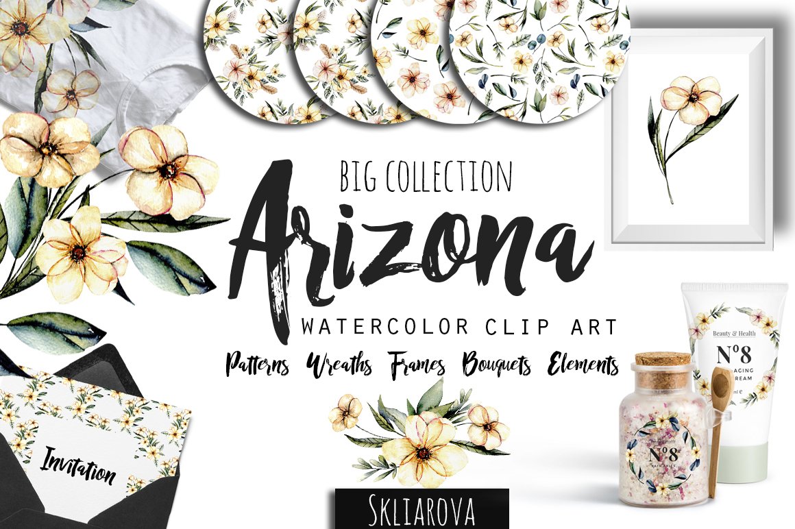 Arizona. Big floral collection. (184904) | Illustrations | Design Bundles
