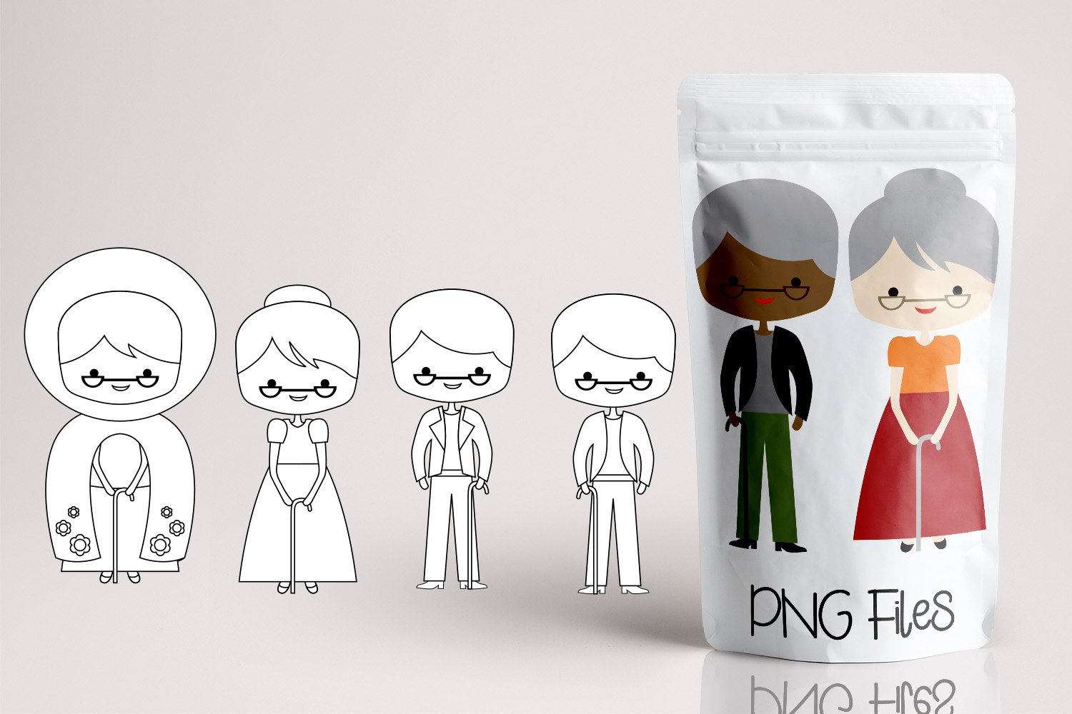 Senior old people illustrations (521713) | Illustrations | Design Bundles