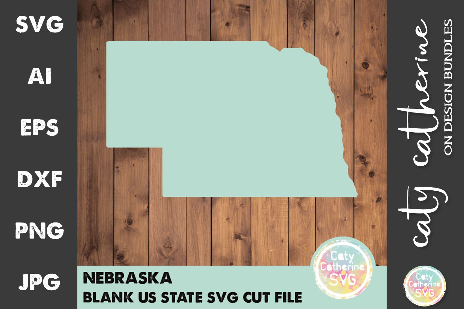 Nebraska Blank Template US State SVG Cut File (658991) | SVGs | Design ...