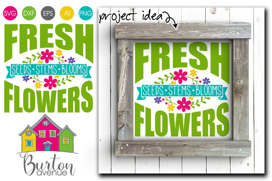 Fresh Flowers SVG File (202950) | SVGs | Design Bundles