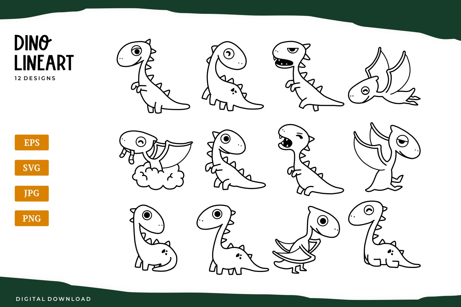 Dinosaur Line Art Designs