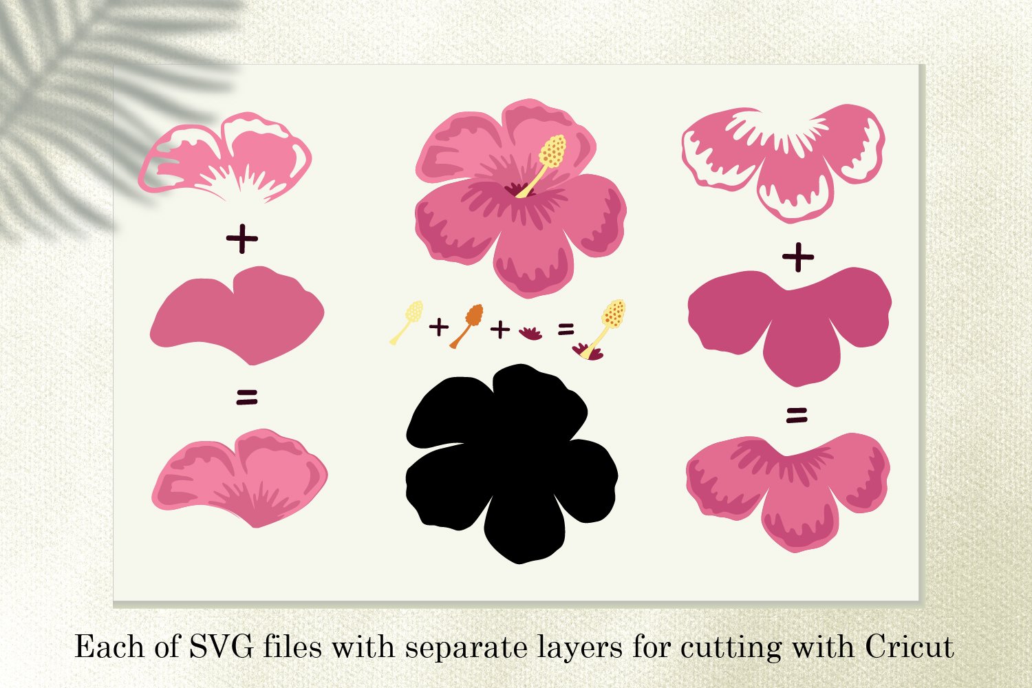 Tropical Flowers and Leaves PNG, SVG for cutting and PDF (731260) | Cut ...